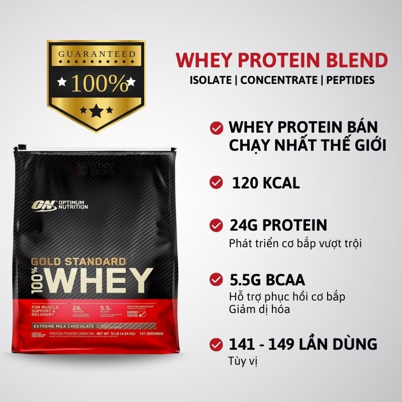 Optimum Nutrition Gold Standard 100% Whey 10lbs - Chính Hãng