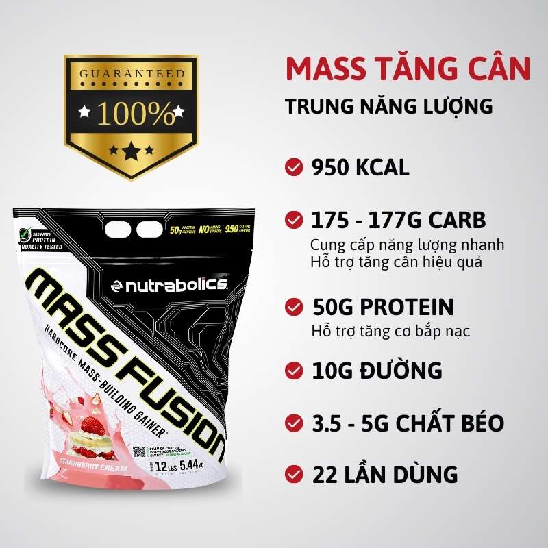 Nutrabolics Mass Fusion 12lbs - Tăng Cân Vượt Trội Giá Tốt