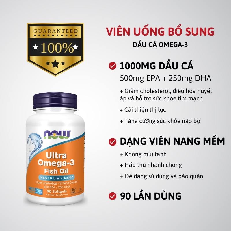 Now Ultra Omega-3 Fish Oil 90 Viên Siêu Đậm Đặc