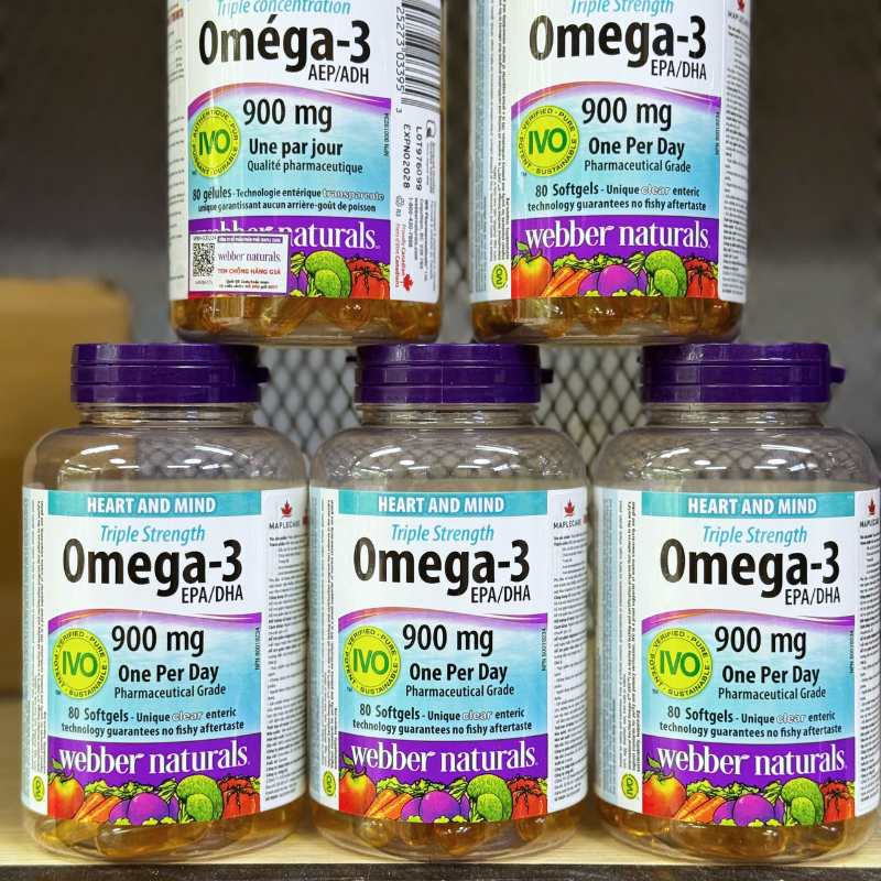 Webber Naturals Triple Strength Omega-3 900mg - 80 viên
